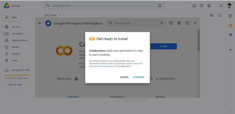 How to Install and Use a Google Colab in the Google Drive?