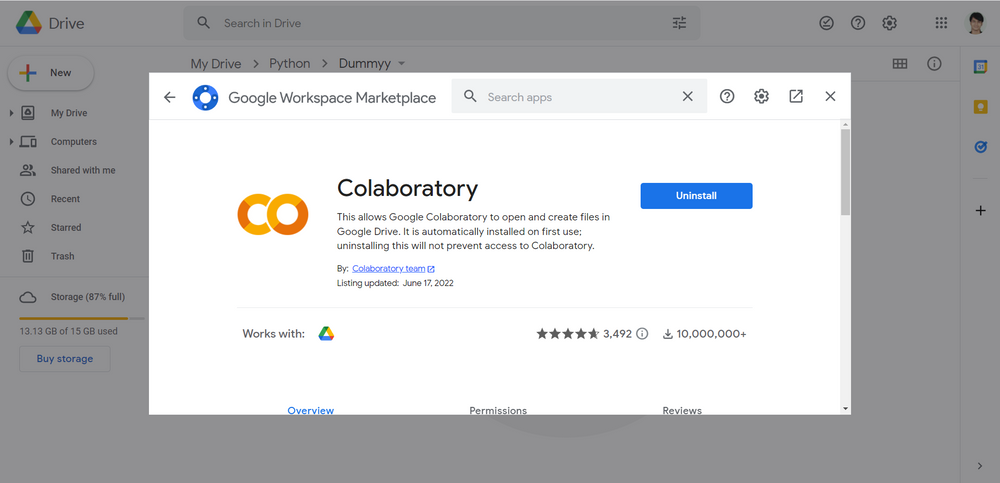 How to Install and Use a Google Colab in the Google Drive?