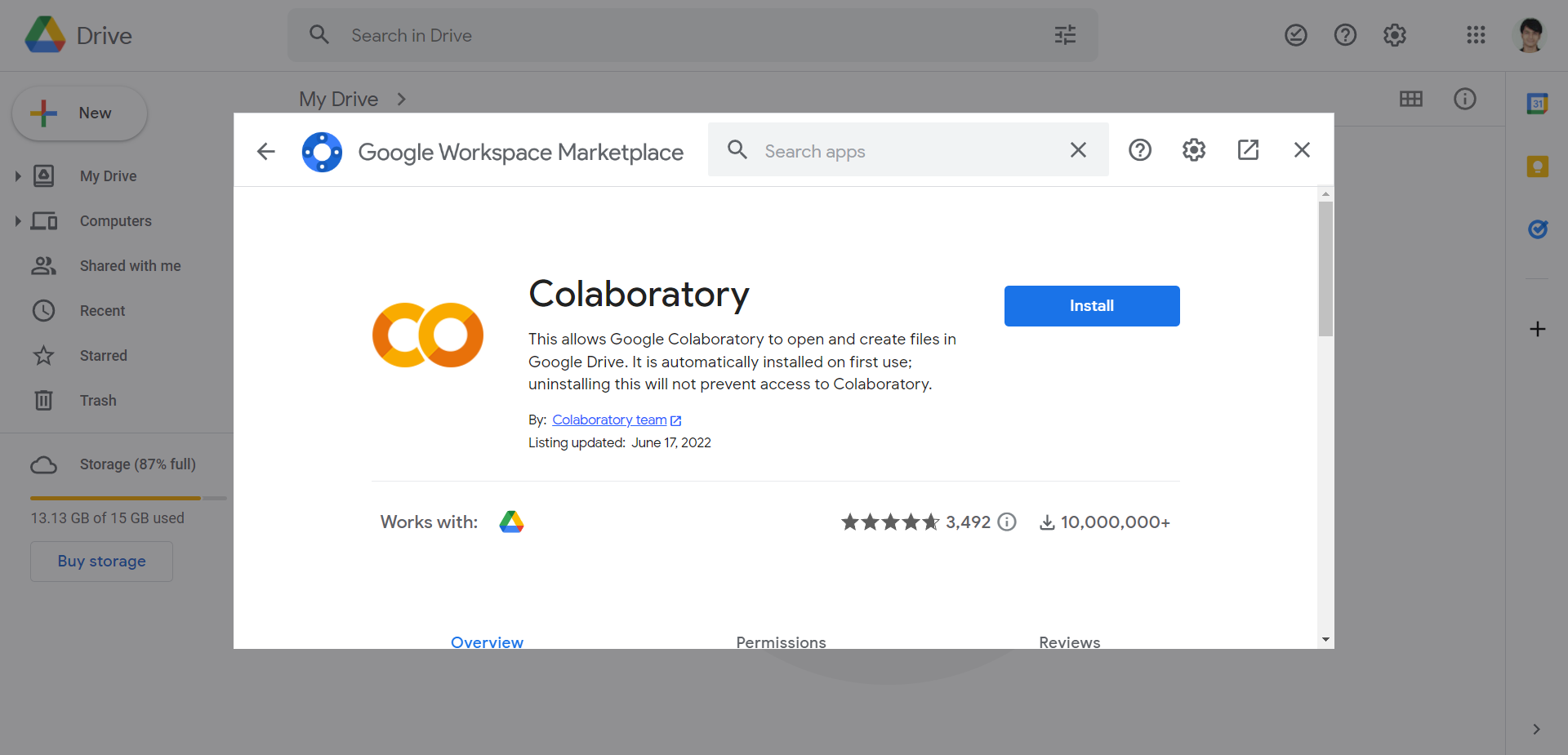 How to Install and Use a Google Colab in the Google Drive?